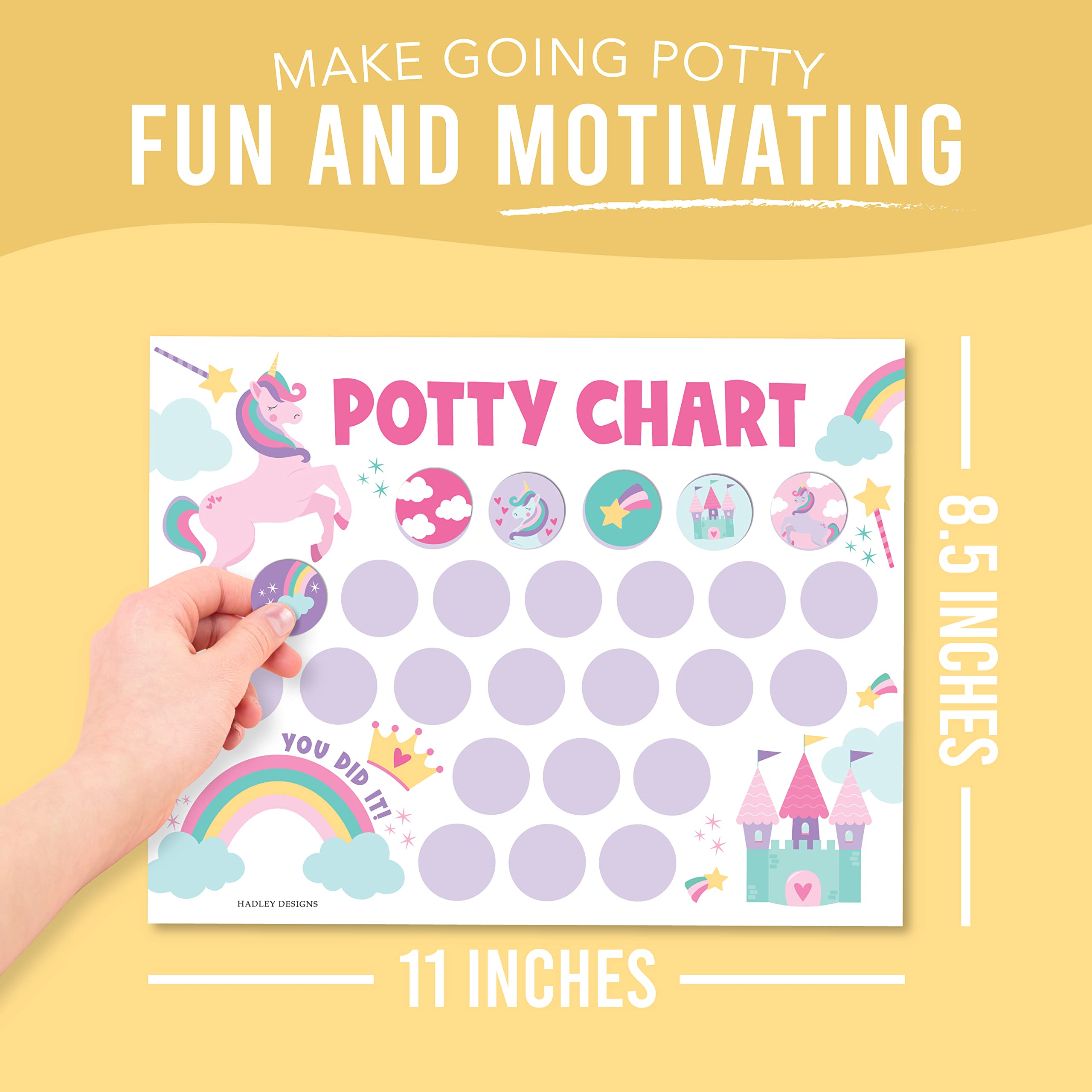 10 Unicorn Potty Training Charts, With Stickers | Hadley Designs ...