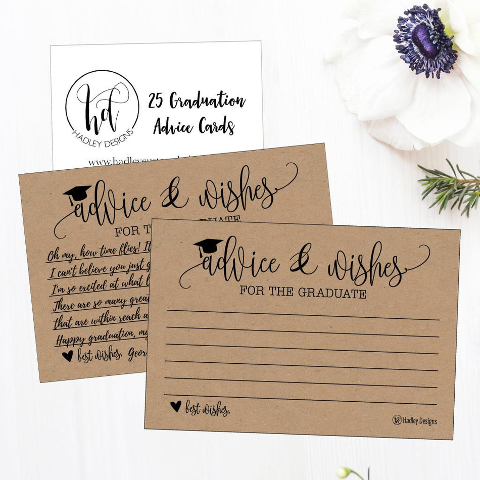 25 Rustic Graduation Advice Cards | Hadley Designs - Printables