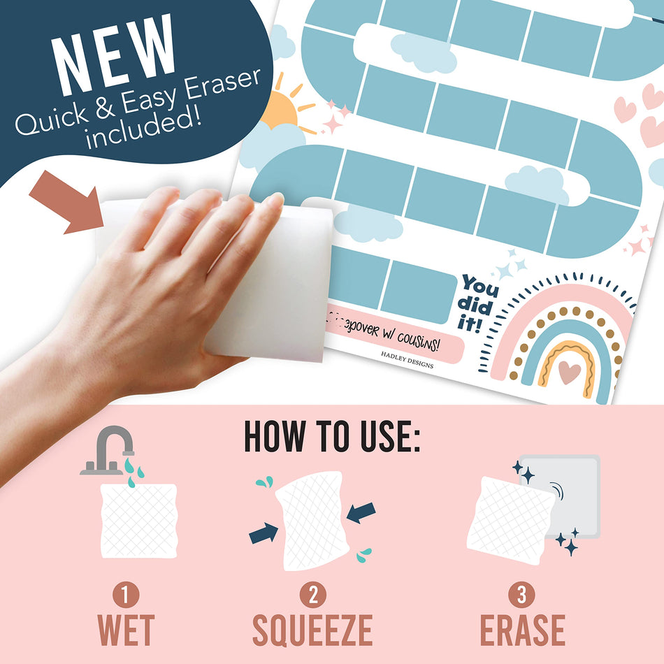 Magnetic Reward Chart Game for Kids (Boho Rainbow Theme) | Hadley Designs