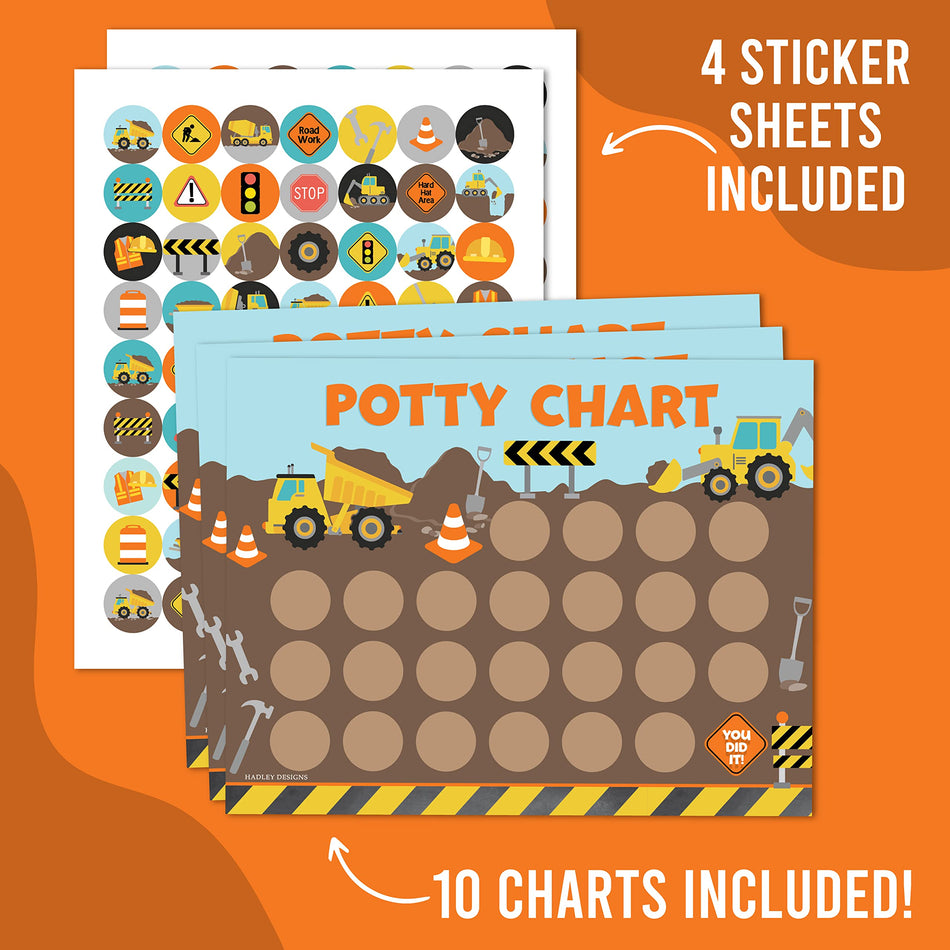 10 Construction Themed Potty Training Charts | Hadley Designs