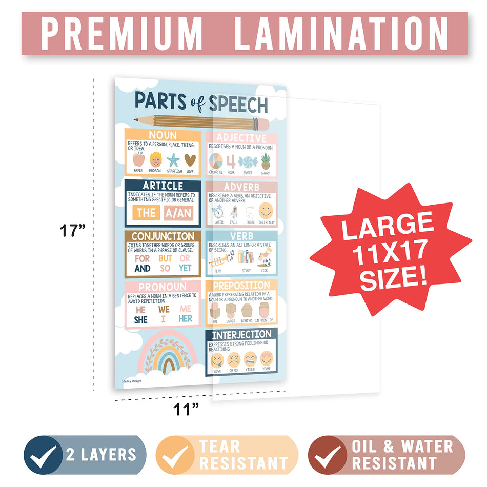 8 Laminated Sight Words Posters (Boho Rainbow Theme) | Hadley Designs