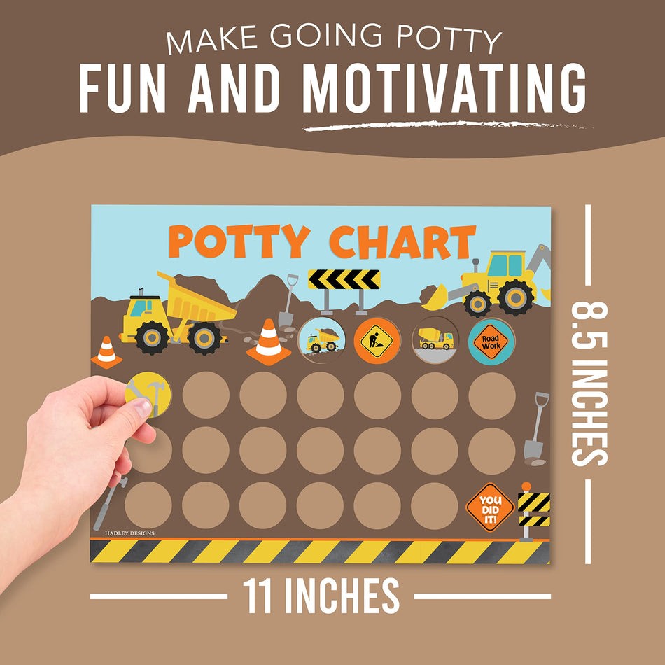 10 Construction Themed Potty Training Charts | Hadley Designs