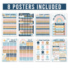 8 Laminated Sight Words Posters (Boho Rainbow Theme) | Hadley Designs