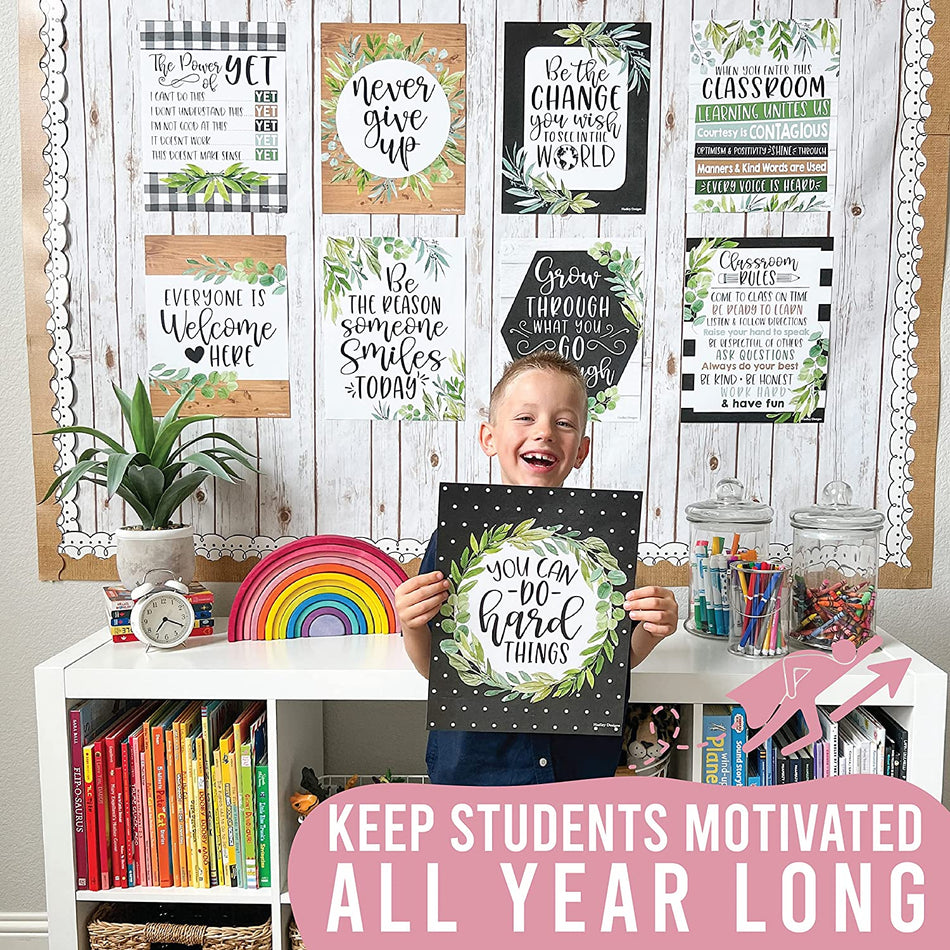 9 Farmhouse Motivational Classroom Signs | Hadley Designs - Printables