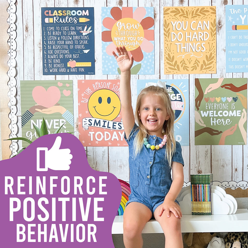 9 Colorful Motivational Classroom Signs - 11x14" | Hadley Designs