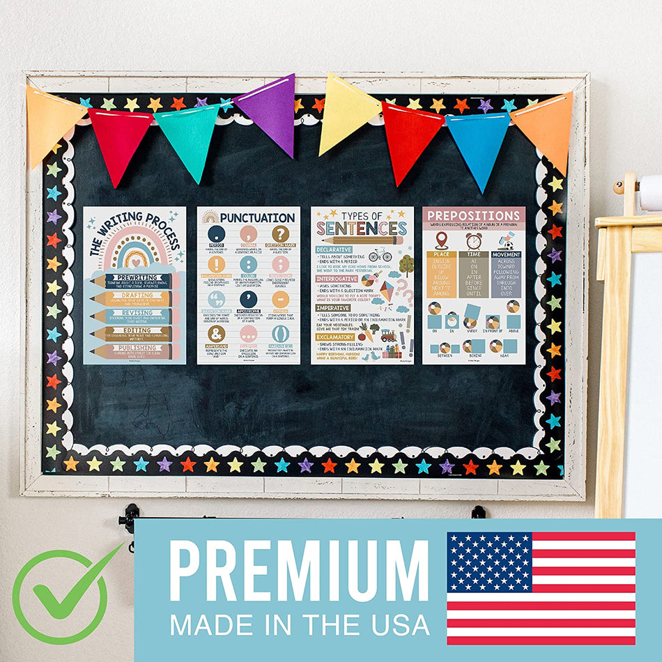 12 Boho, Laminated Parts Of Speech Posters | Hadley Designs