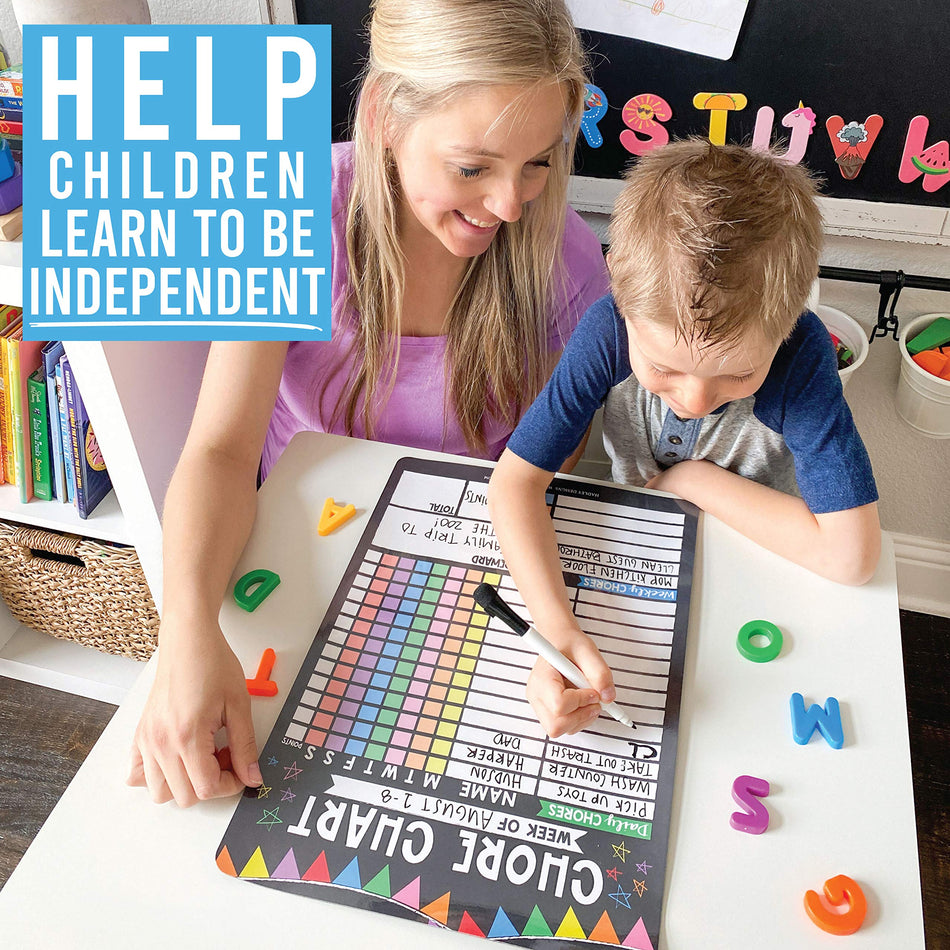 Colorful Magnetic Reward Chart For Multiple Kids | Hadley Designs