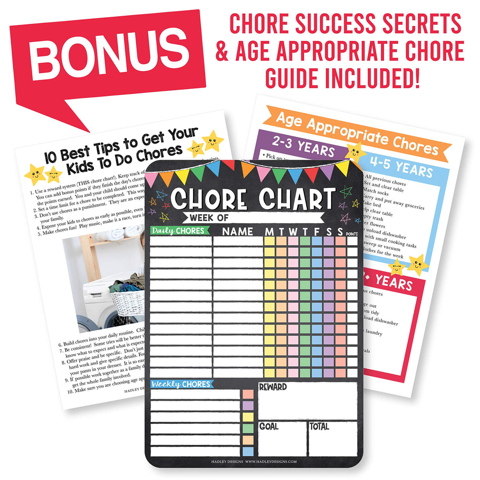 Colorful Magnetic Reward Chart For Multiple Kids | Hadley Designs