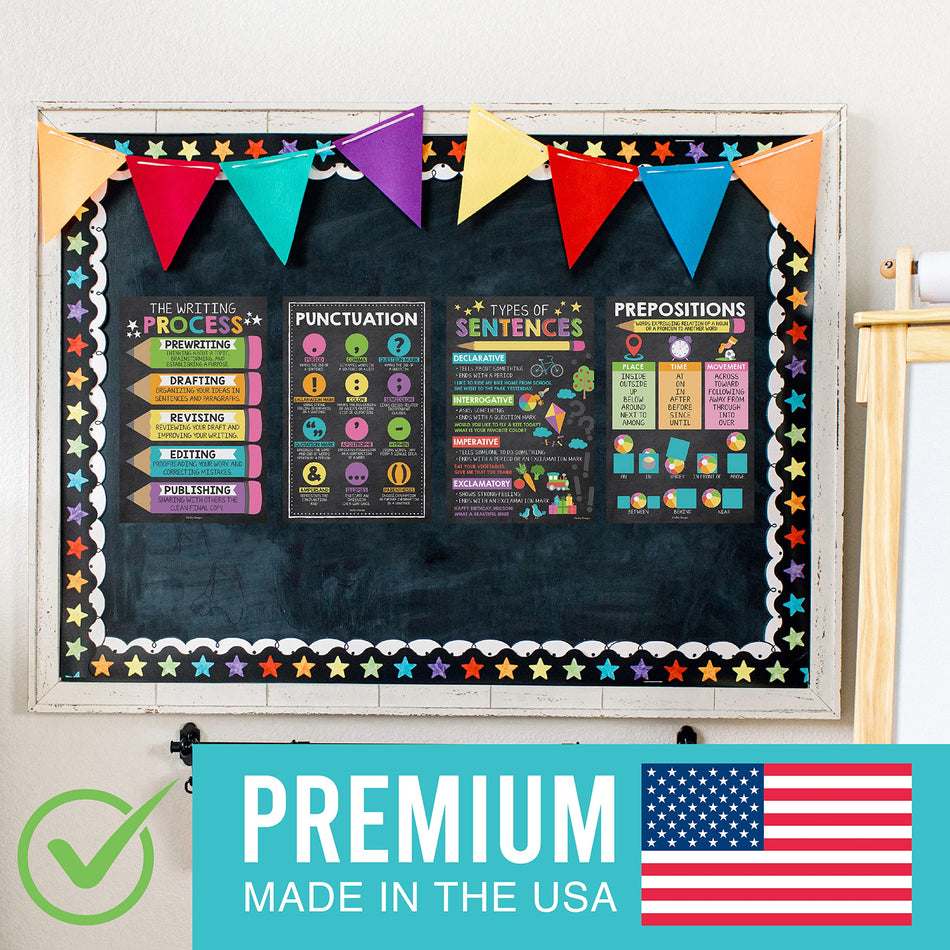 12 Laminated Parts Of Speech Posters (Chalkboard Theme) | Hadley Designs