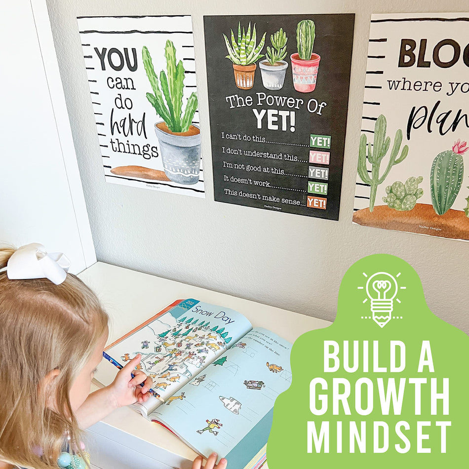 9 Cactus Themed Motivational Classroom Signs | Hadley Designs - Printables