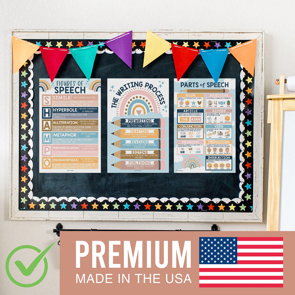 4 Laminated Boho Grammar Posters | Hadley Designs