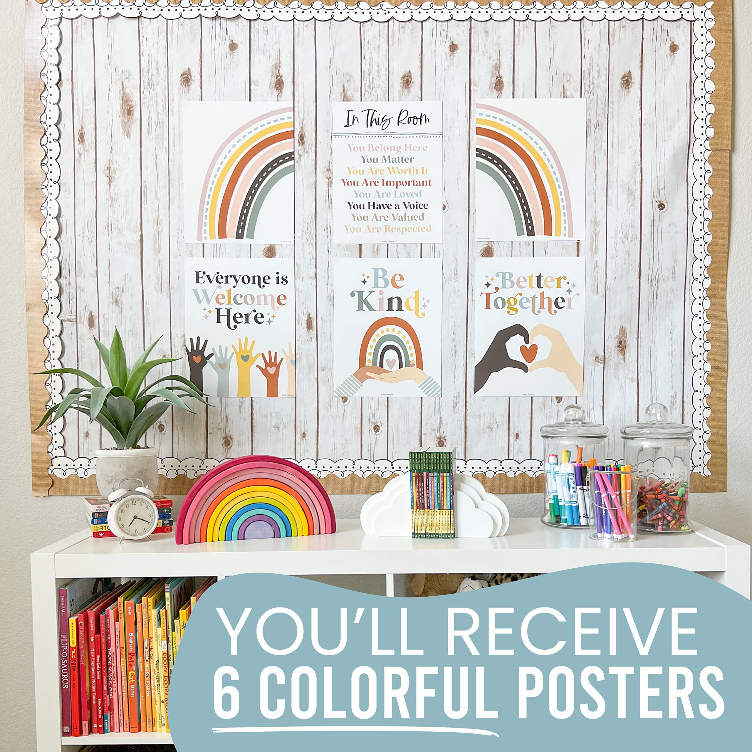 6 Boho Rainbow Diversity Posters | Hadley Designs