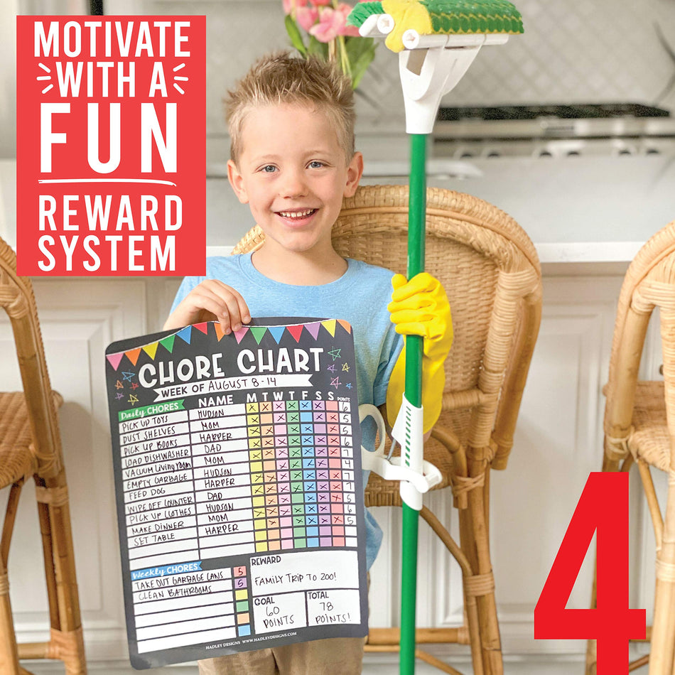 Colorful Magnetic Reward Chart For Multiple Kids | Hadley Designs