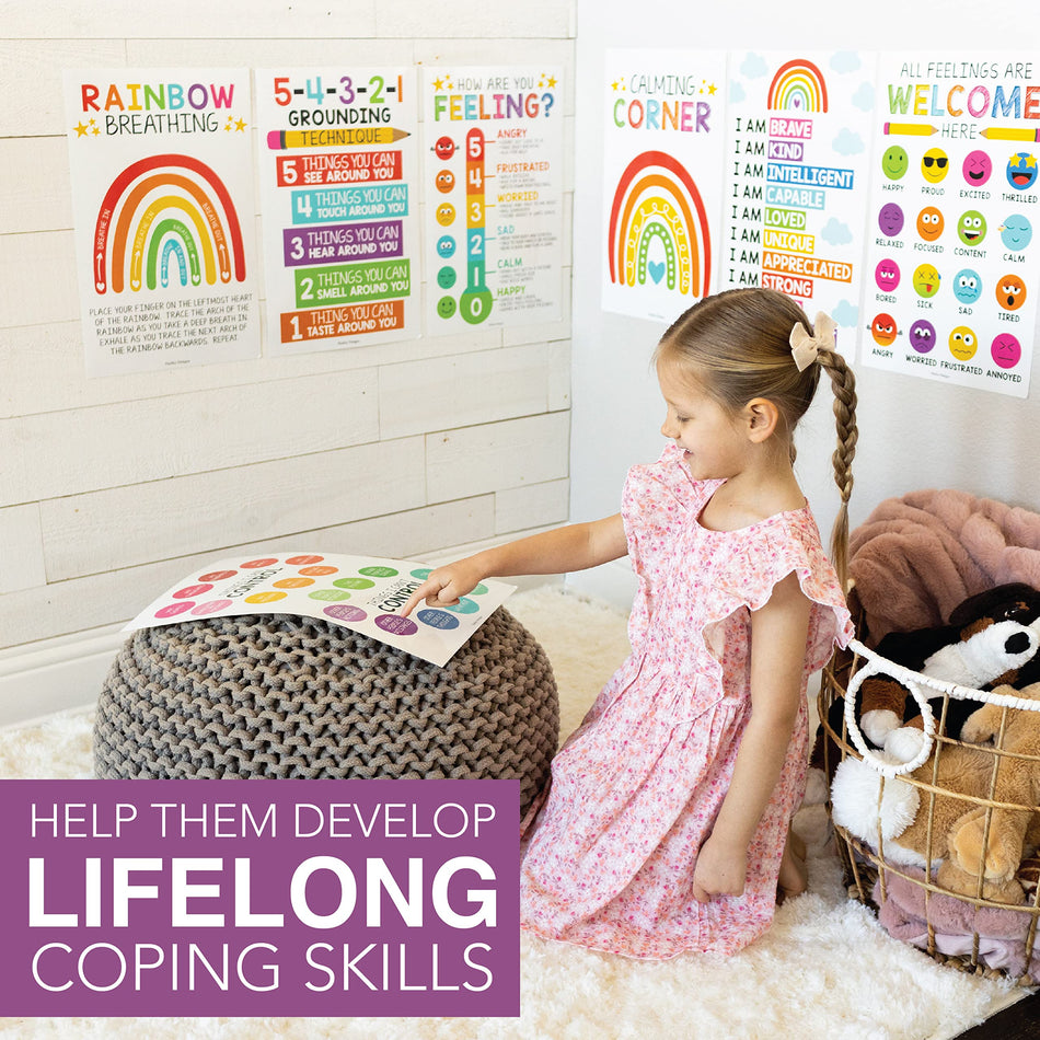 8 Colorful Calming Corner Classroom Posters | Hadley Designs