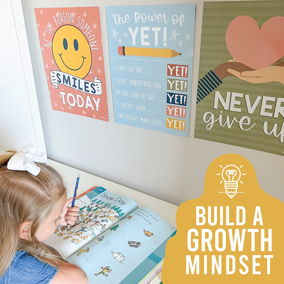 9 Colorful Motivational Classroom Signs - 11x14" | Hadley Designs