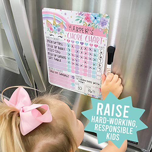 Magnetic Unicorn Chore Chart (Dry Erase Marker Included!) | Hadley Designs