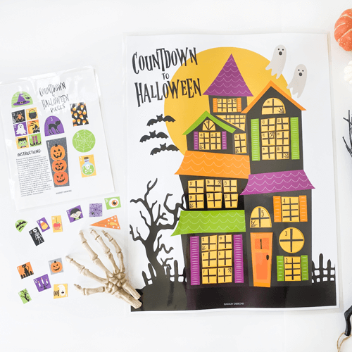 Printable Halloween Countdown Party Sign Template | Hadley Designs ...
