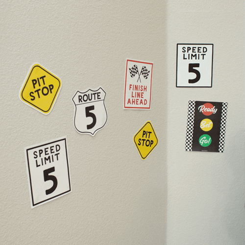 Printable Race Car Kids Party Road Signs Template | Hadley Designs ...