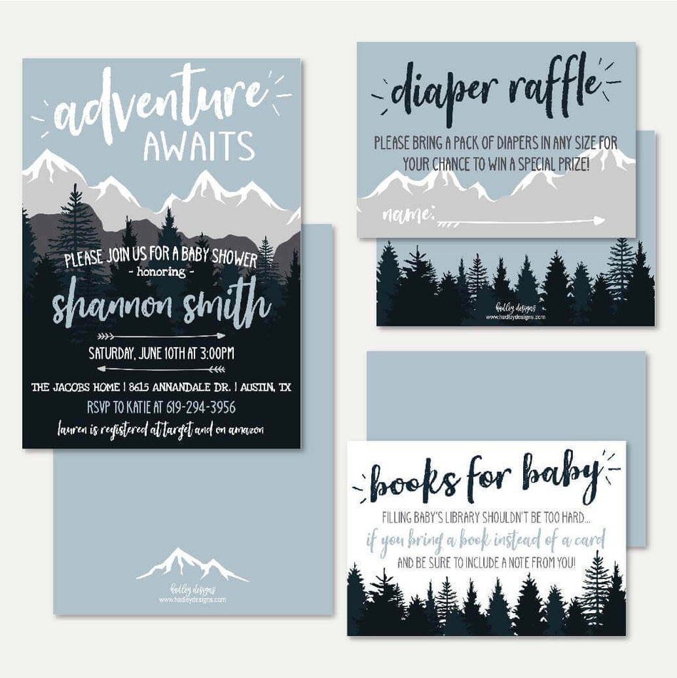 Mountain Adventure Baby Shower Invitations Baby Shower Invitations