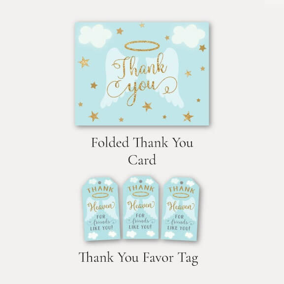 Printable Angel Boy Baby Shower Complete Package Templates | Hadley Designs