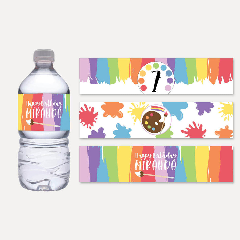 Printable Art Kids Party Bottle Label Template | Hadley Designs ...