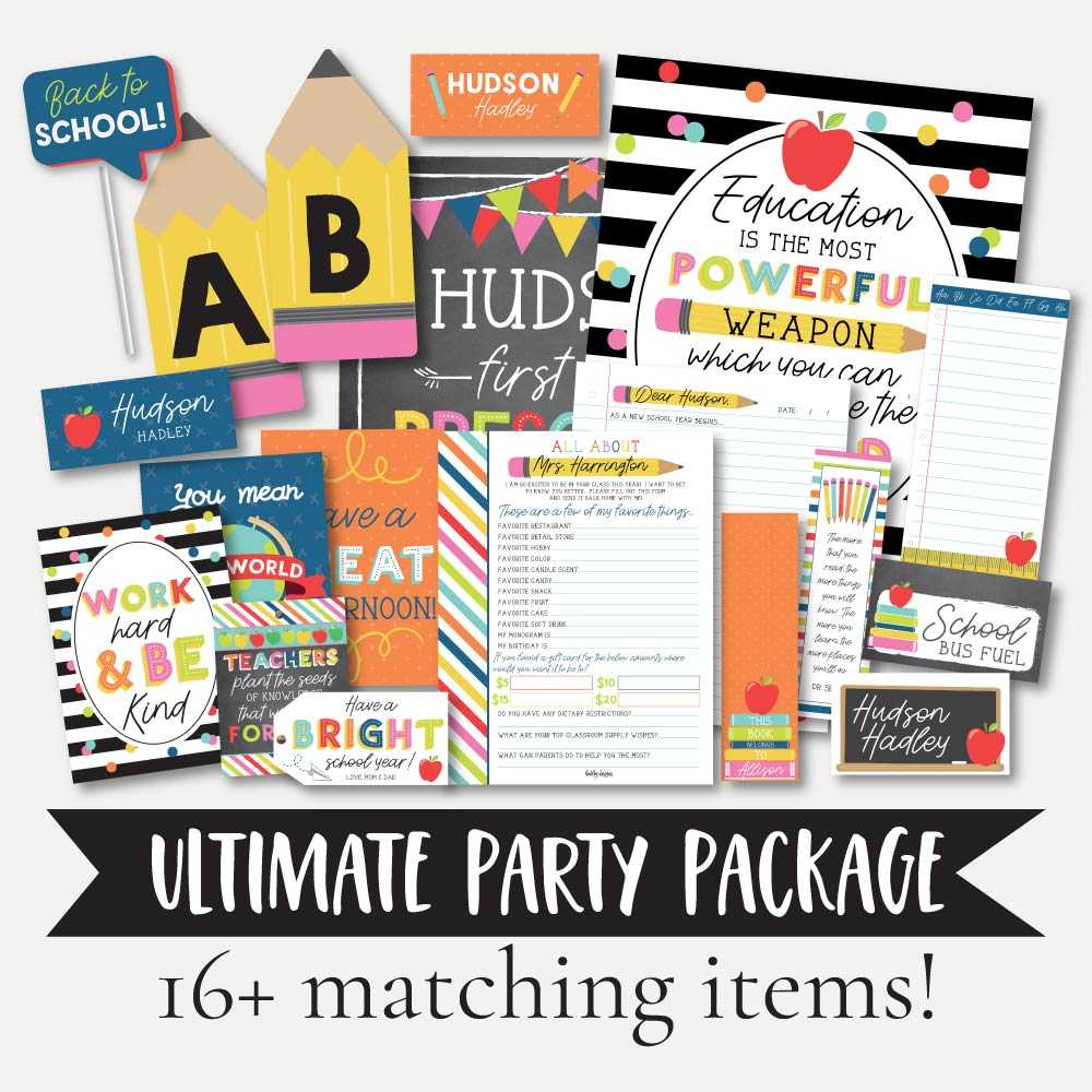 Printable Back to School Package Template | Hadley Designs - Printables