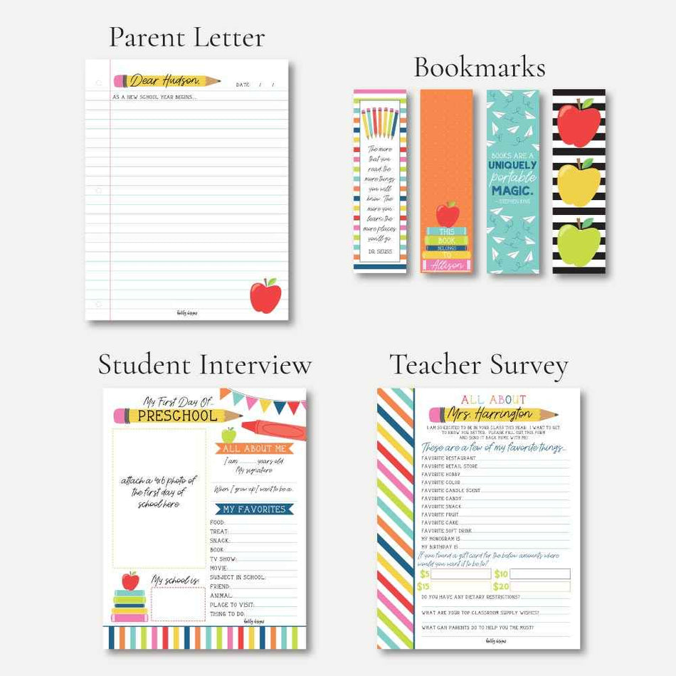 Printable Back to School Package Template | Hadley Designs - Printables