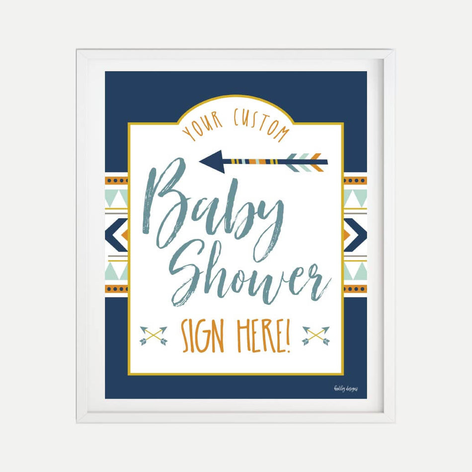 Printable Aztec Adventure Boy Baby Shower Custom Sign Template | Hadley ...