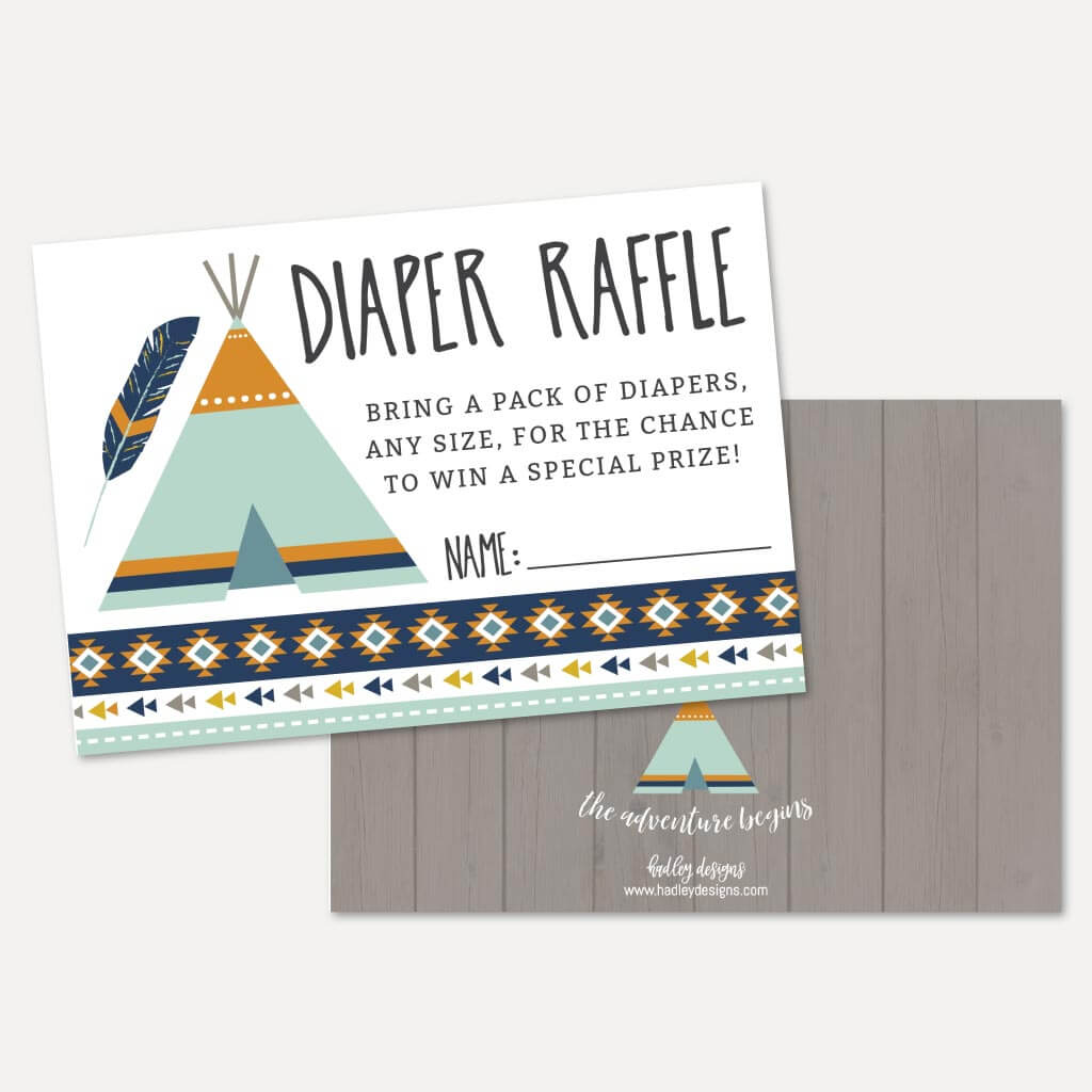 Printable Aztec Adventure Boy Baby Shower Diaper Raffle Template ...