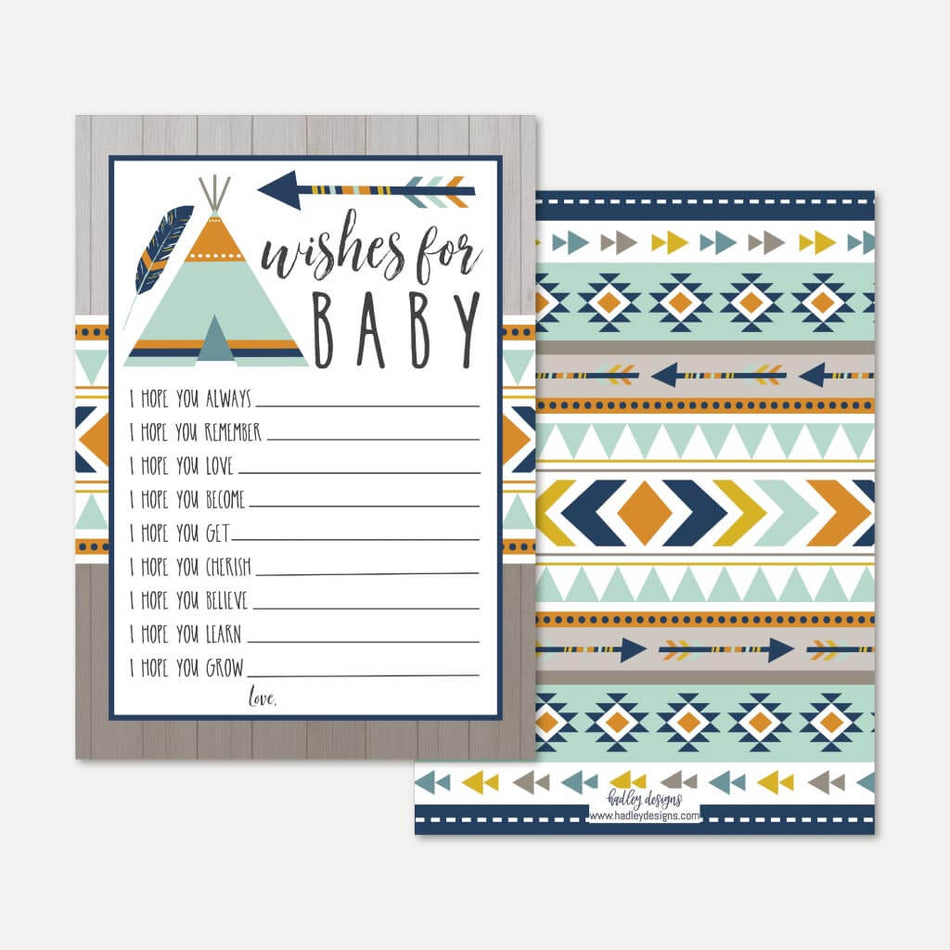 Printable Aztec Adventure Boy Baby Shower Predictions, Advice, and ...