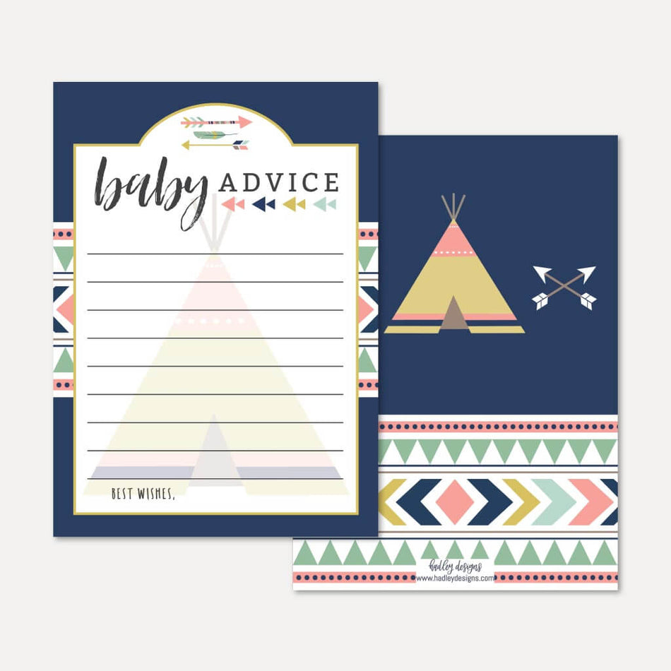Printable Aztec Adventure Girl Baby Shower Predictions, Advice, and ...