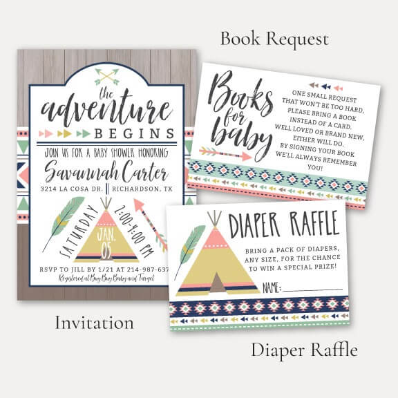 Printable Aztec Adventure Girl Baby Shower Complete Package Templates ...