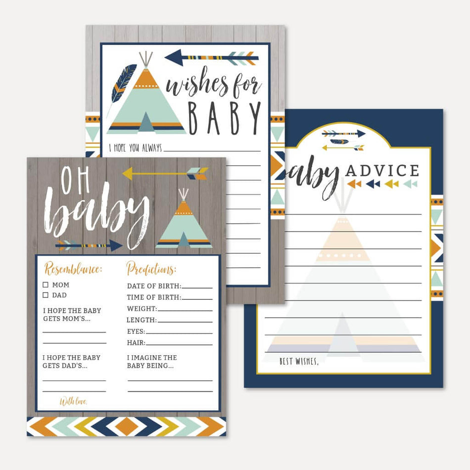Printable Aztec Adventure Boy Baby Shower Predictions, Advice, and ...