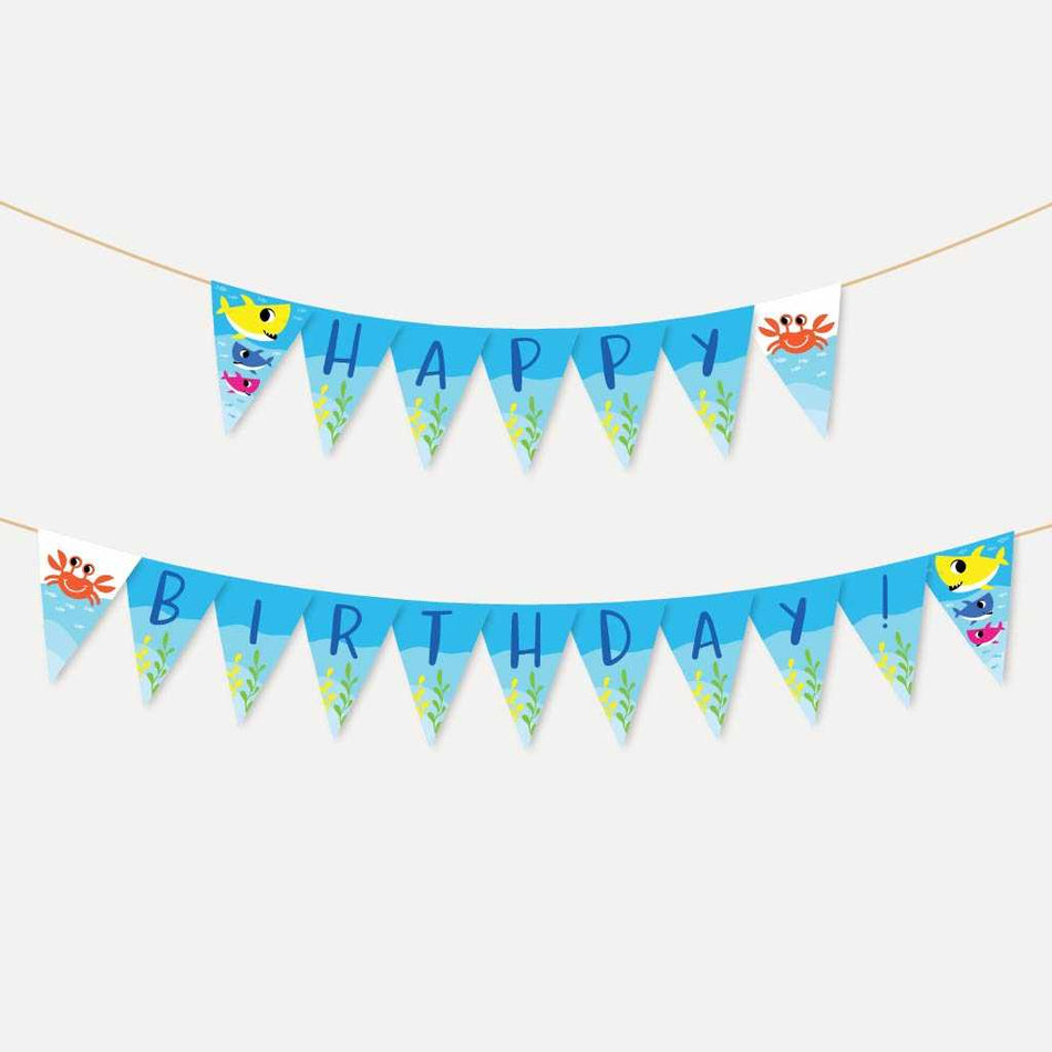Printable Baby Shark Kids Party Banner Template | Hadley Designs