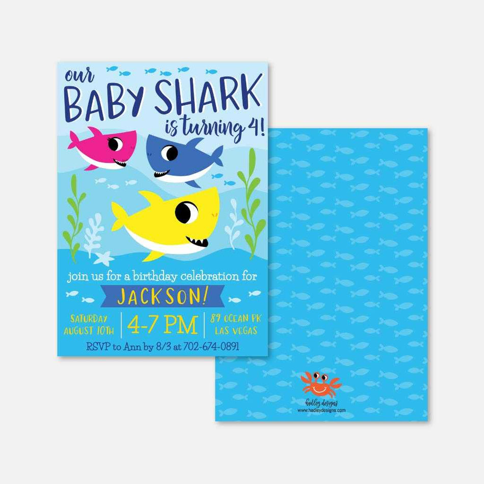 Printable Baby Shark Kids Party Complete Package Templates | Hadley ...