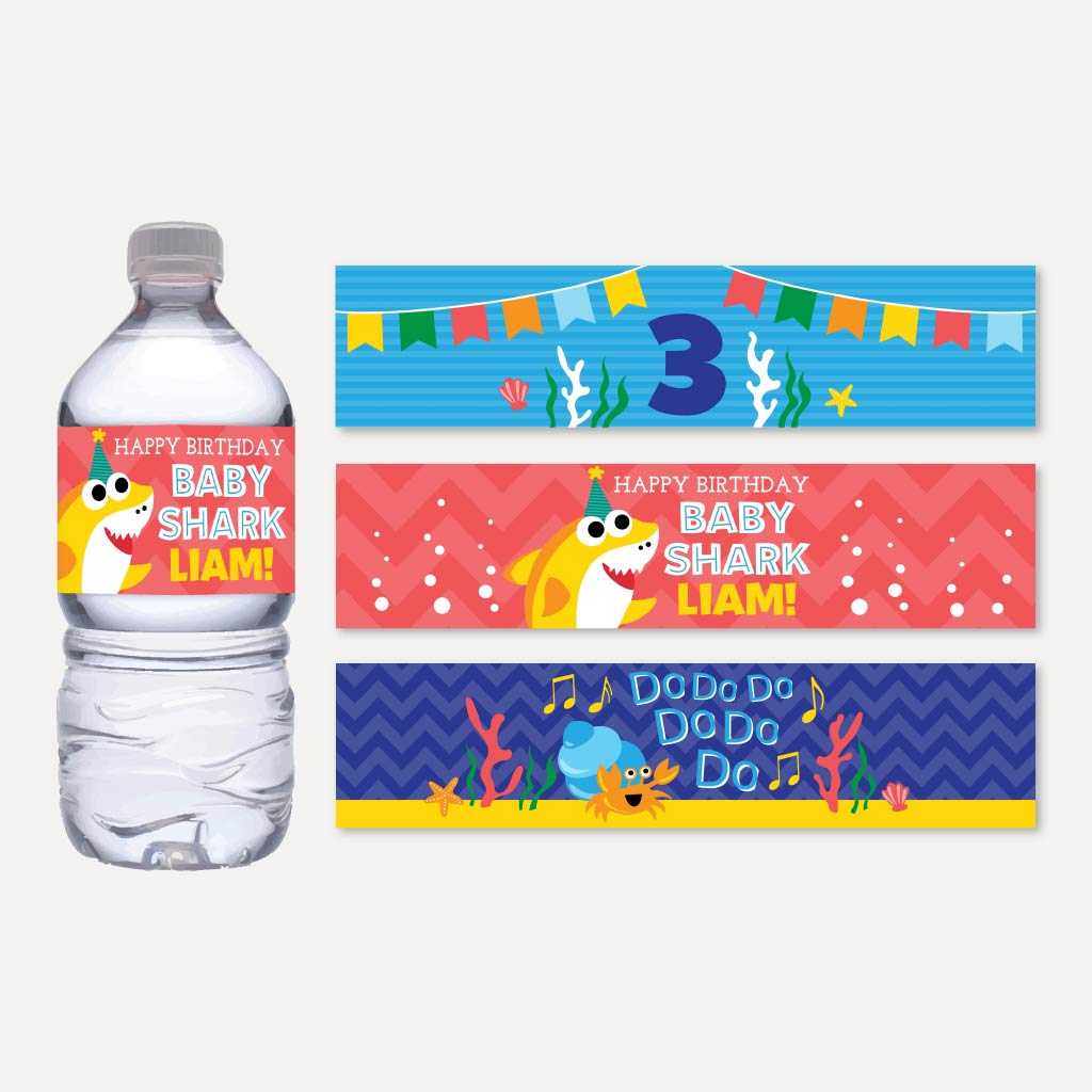 Printable Baby Shark Do Do Kids Party Bottle Label Template | Hadley ...