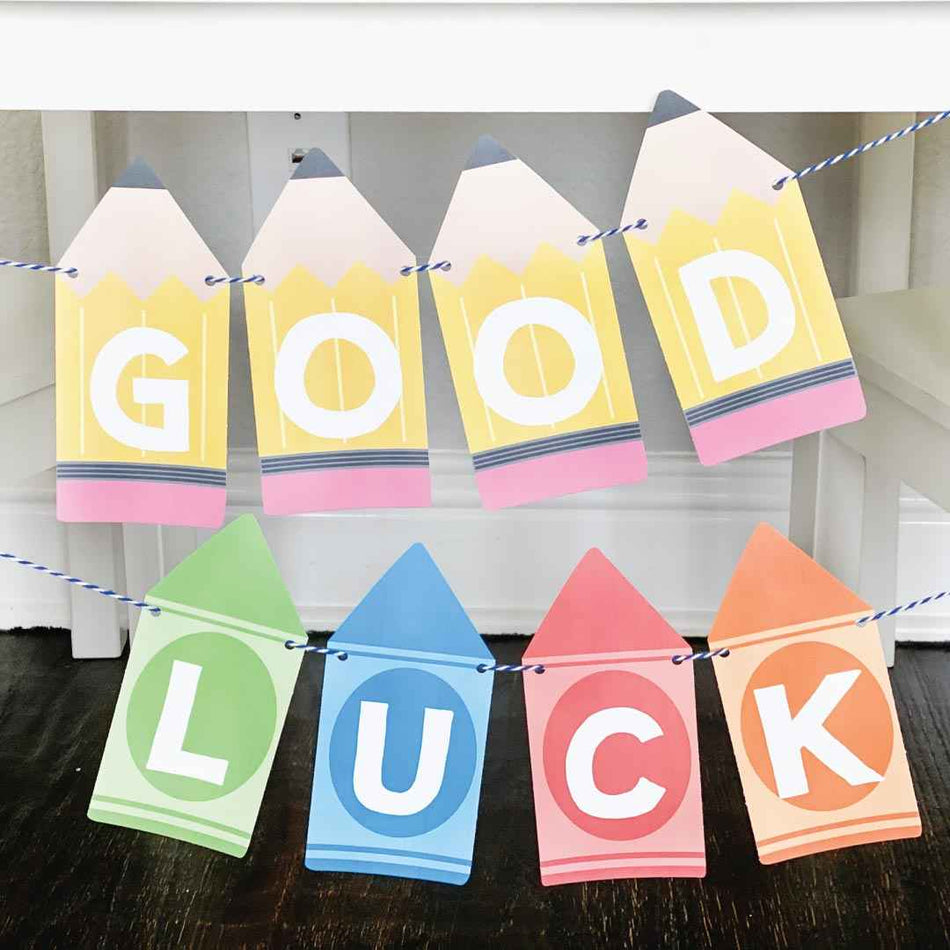 Printable Good Luck Banner Template | Hadley Designs