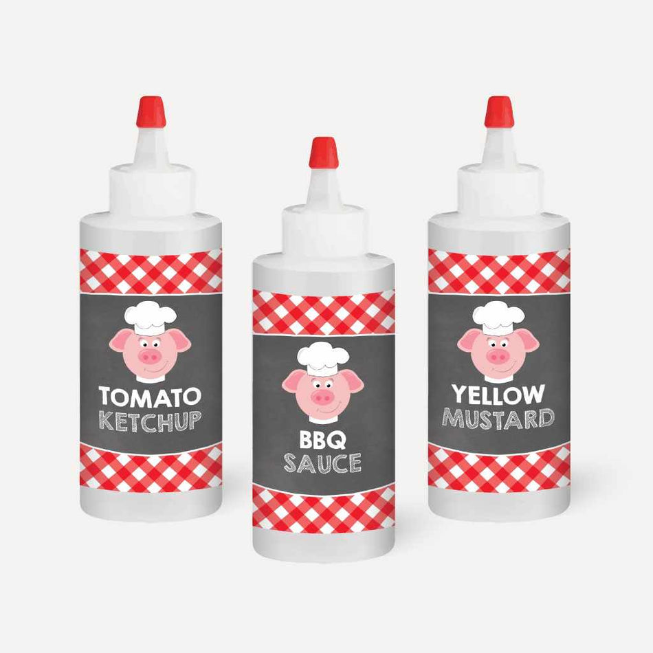 Printable Backyard BBQ Condiment Bottle Wraps Template | Hadley Designs ...