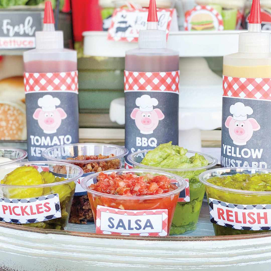Printable Backyard BBQ Condiment Toppers Template | Hadley Designs ...