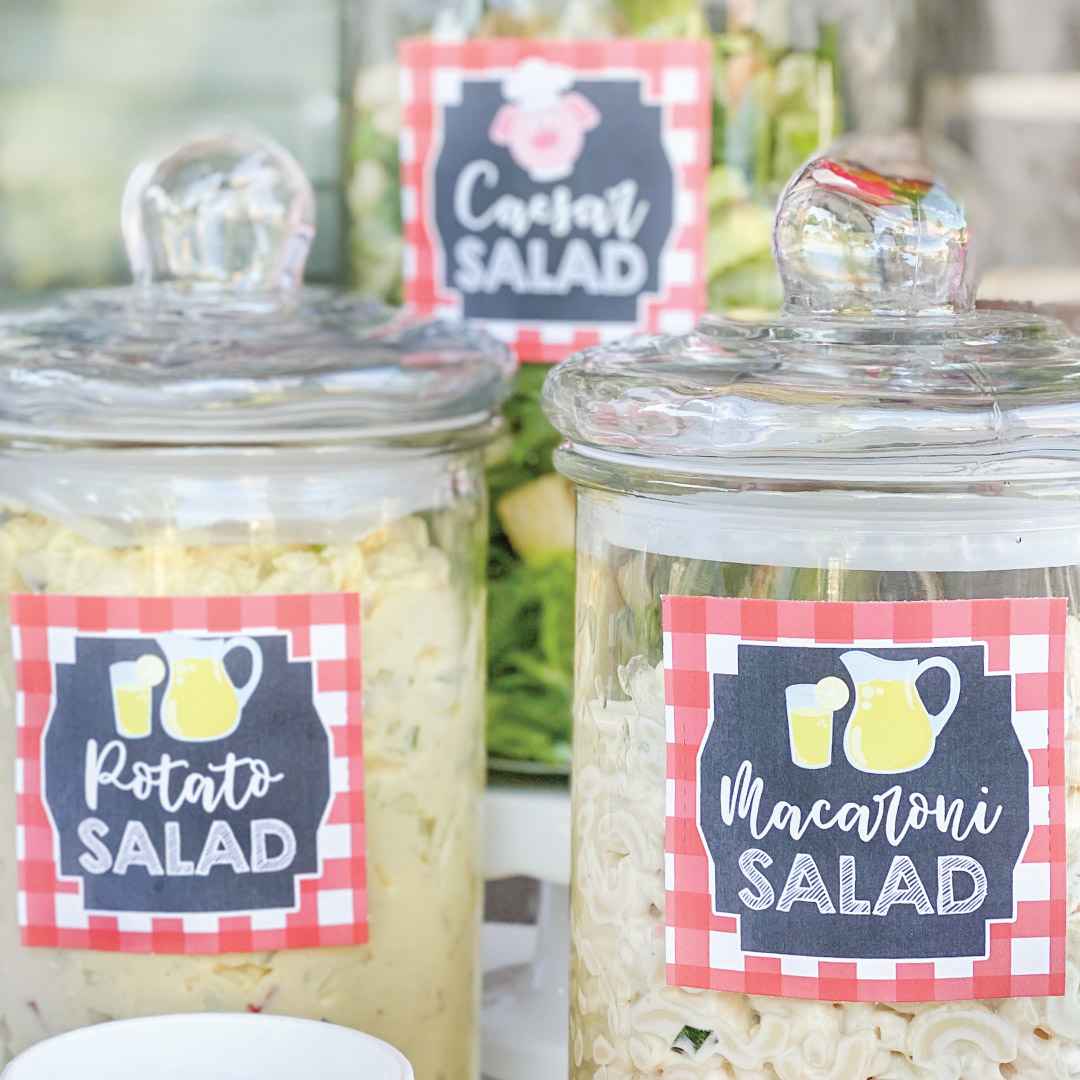 Printable Backyard BBQ Side Dish Labels Template | Hadley Designs