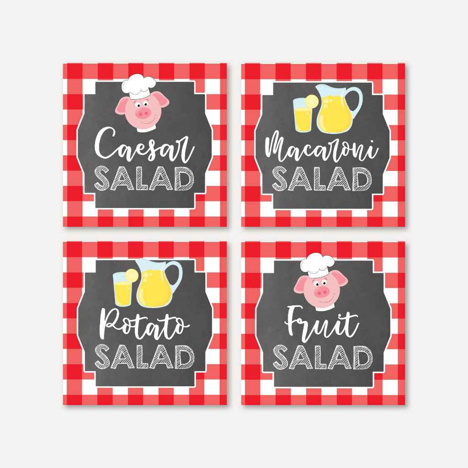 Printable Backyard BBQ Side Dish Labels Template | Hadley Designs