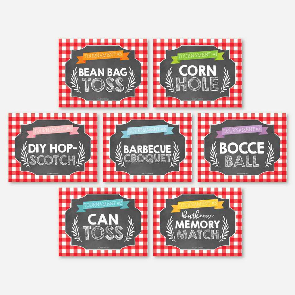 Printable Backyard BBQ Yard Game Signs Template | Hadley Designs ...