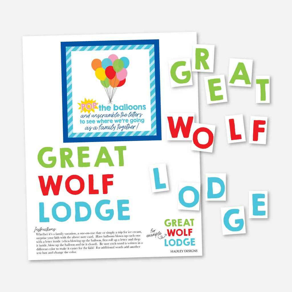 Printable Balloon Scavenger Hunt Template | Hadley Designs