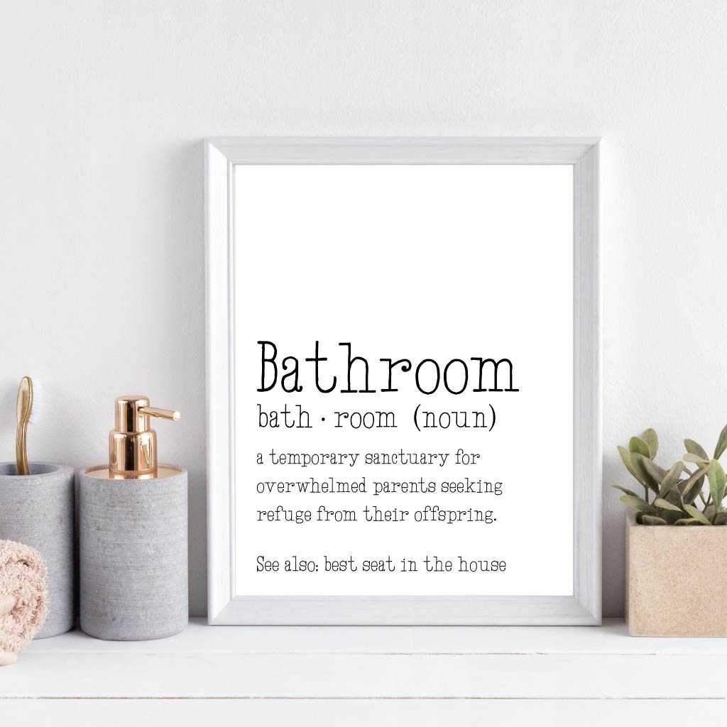 Printable Bathroom Definition Wall Art Template | Hadley Designs