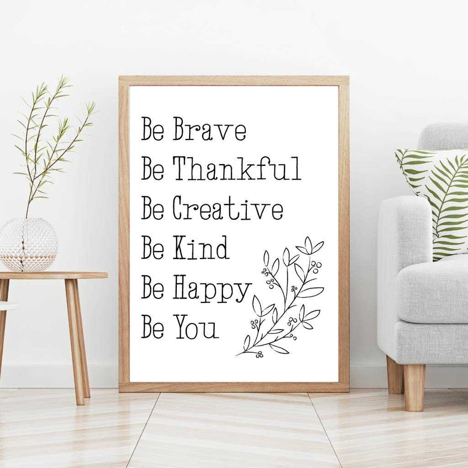 Printable Be Brave Wall Art Template | Hadley Designs - Printables