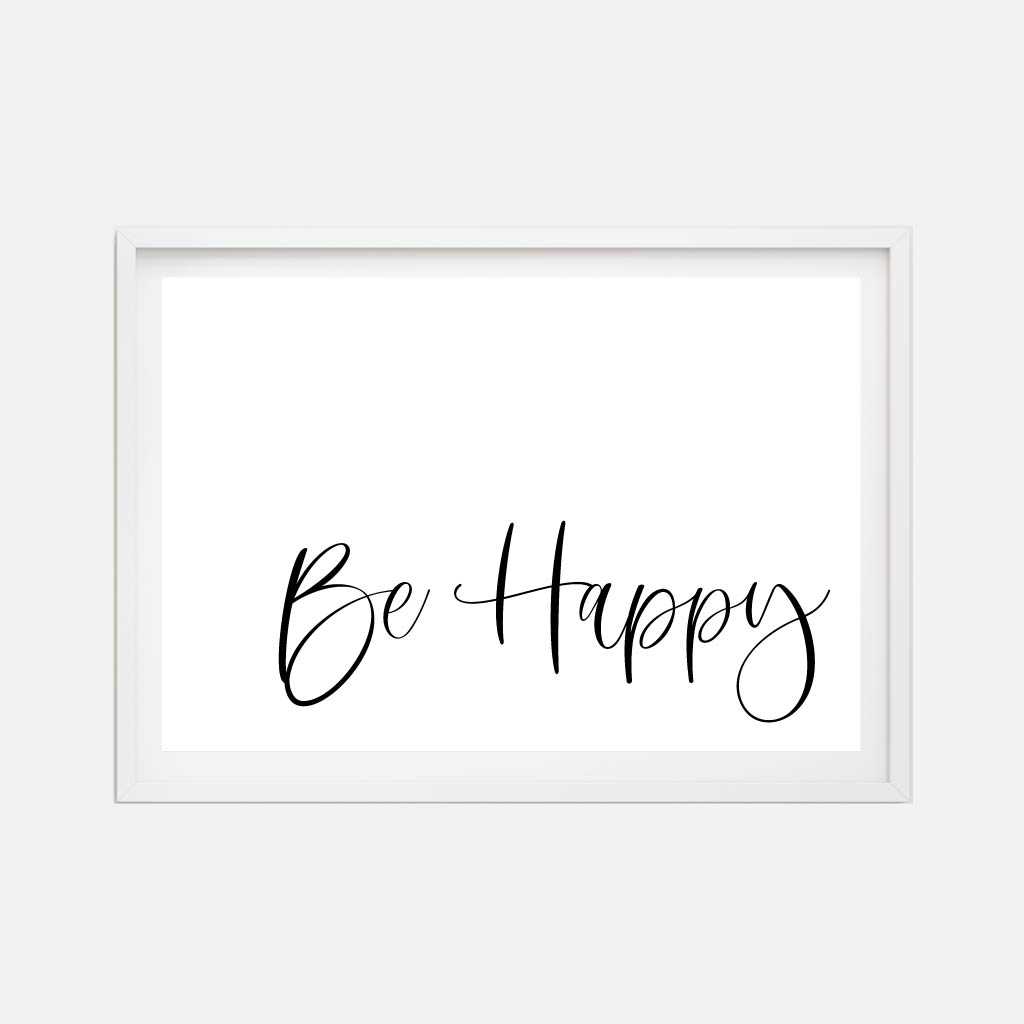 Printable Be Happy Wall Art Template | Hadley Designs - Printables