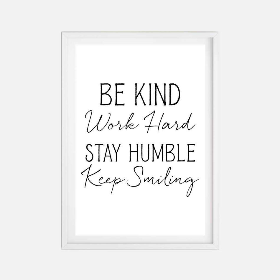 Printable Be Kind Work Hard Wall Art Template | Hadley Designs - Printables