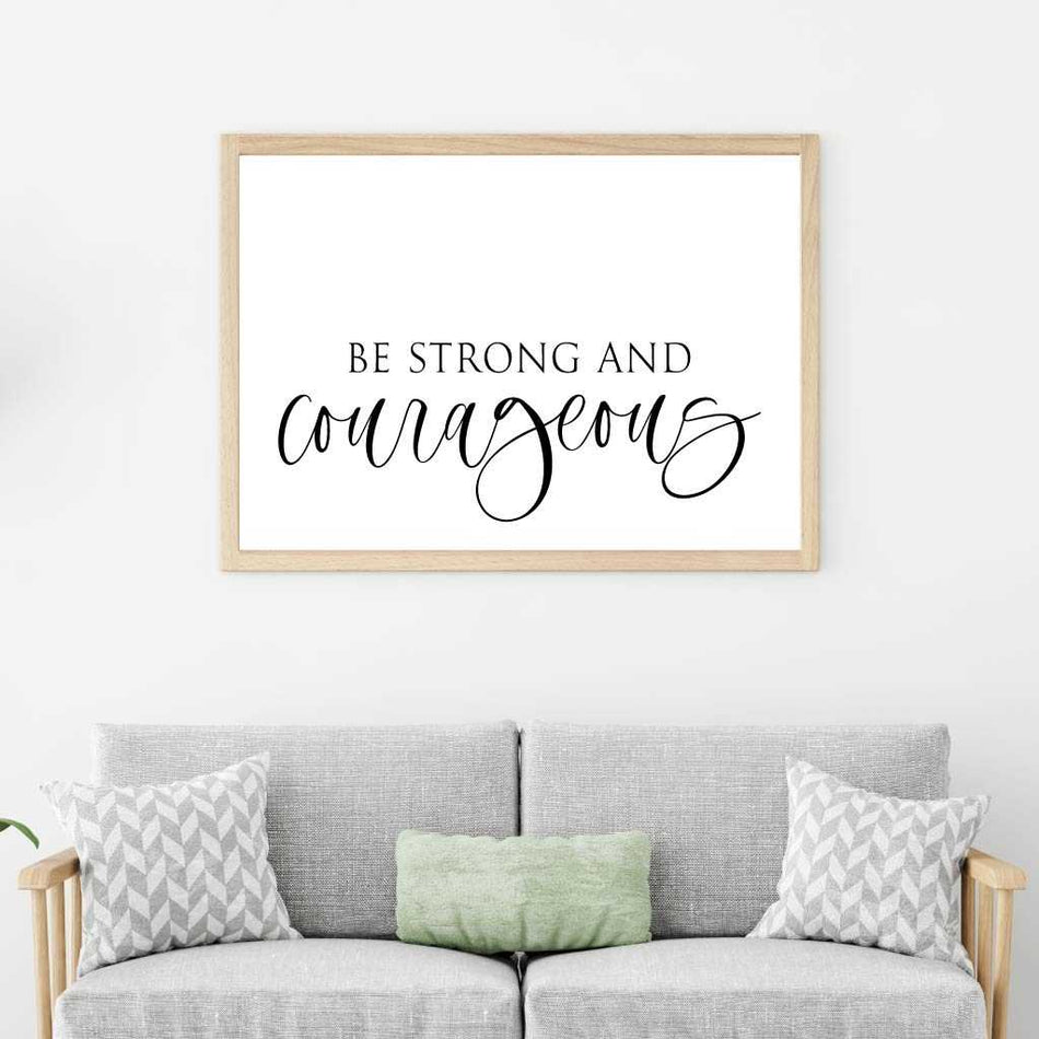 Printable Be Strong and Courageous Wall Art Template | Hadley Designs ...