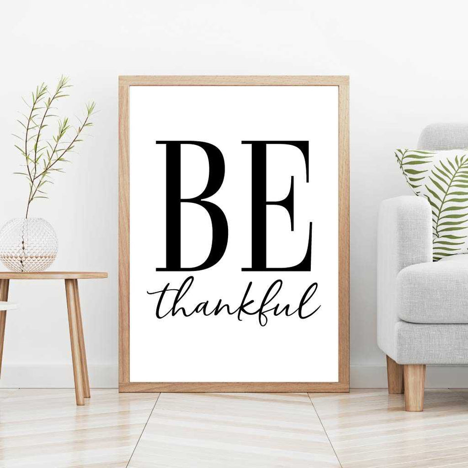 Printable Be Thankful Wall Art Template | Hadley Designs - Printables