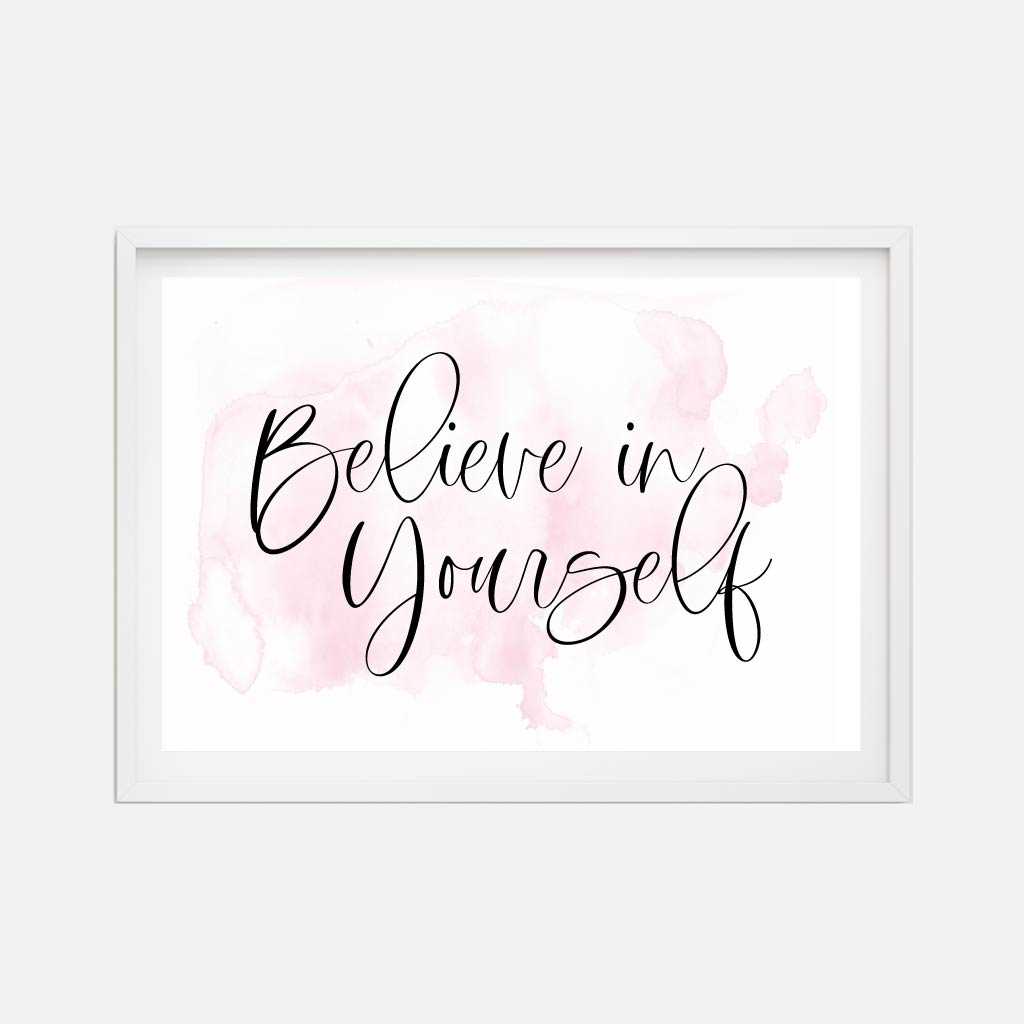 Printable Believe In Yourself Wall Art Template | Hadley Designs ...